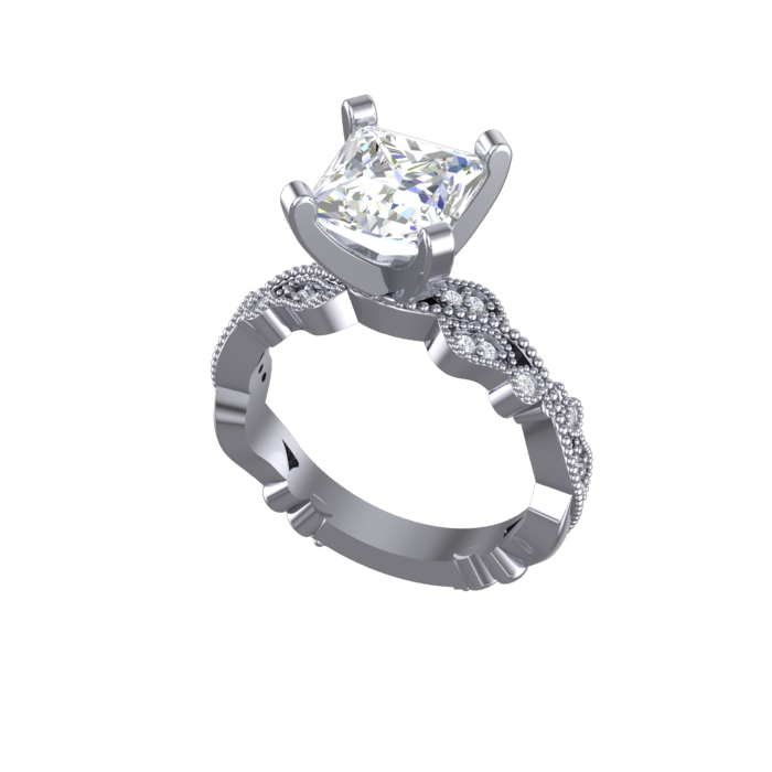 Cubic Zirconia Engagement Ring- Customer Designed Style 6039 – Cubic Zirconia CZ