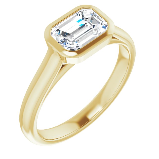 Cathedral-Bezel Emerald Cut 7-stone Semi-Solitaire Engagement Ring ...
