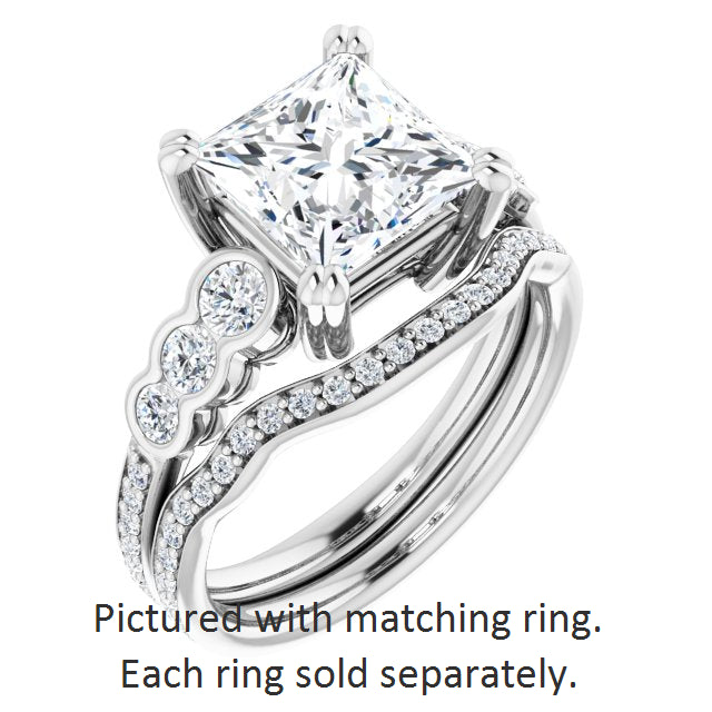 Princess/Square Cut 7-stone CZ Ring Style Enhanced by Bezel & Shared ...